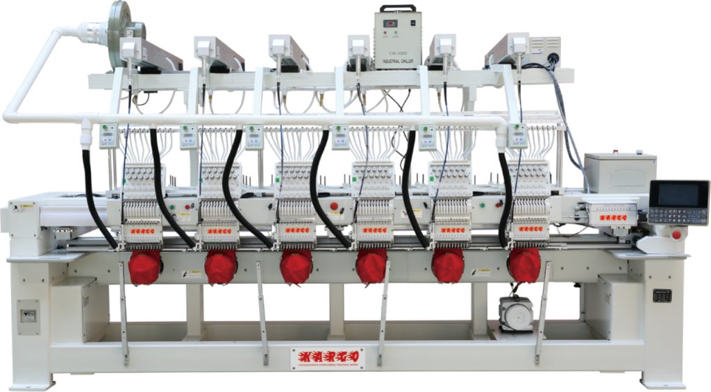 Multi-heads tubular series embroidery machine KR-1206C-L with laser ...
