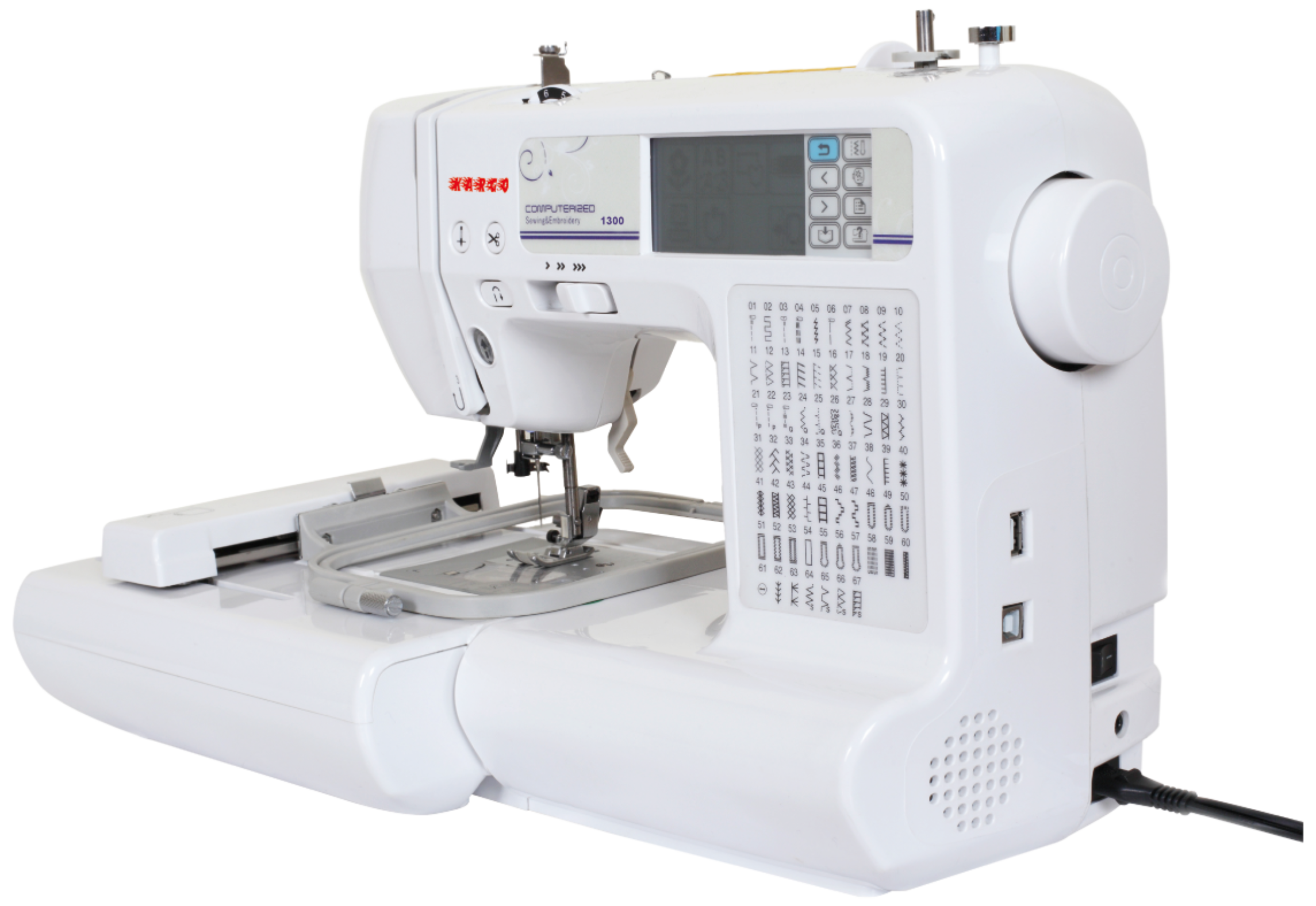 Built in Fonts for computer sewing and embroidery machine KR-1300-1 ...